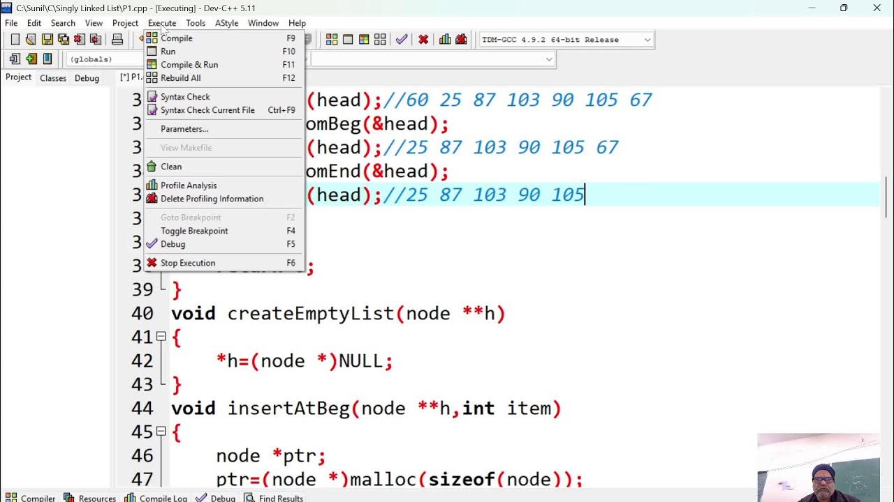 deletion from end in singly linked list - YouTube