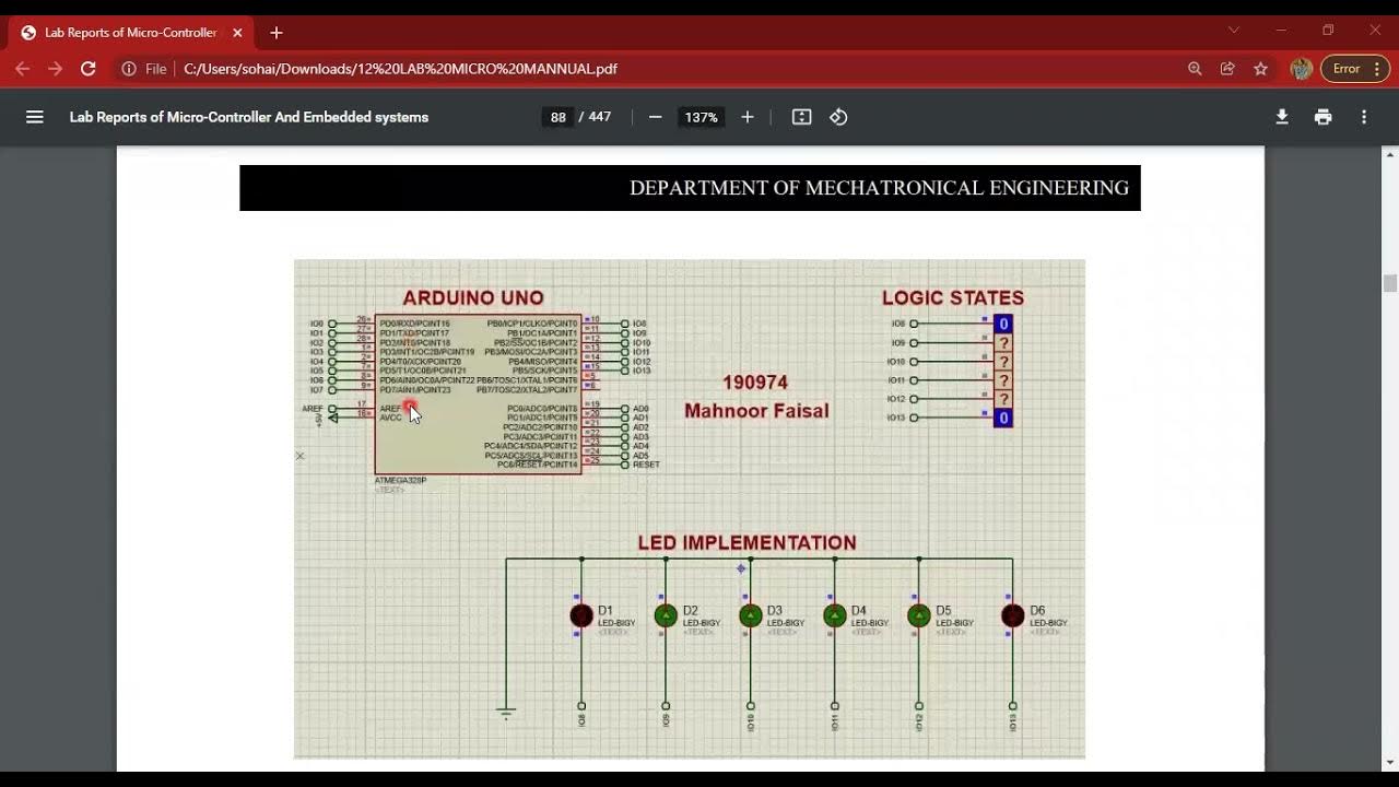Introduction and implementation of assembly language in ATMEL Studio | Lab 2 | Saud Hussain ...