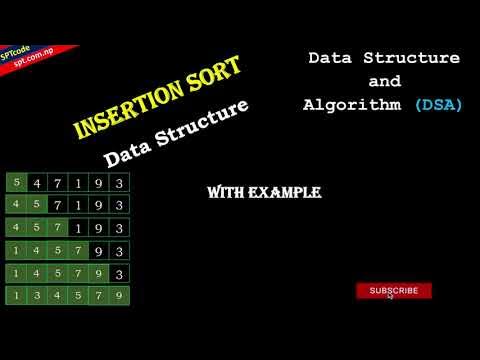 Insertion Sort Data Structure: animated logic | Working principle | example question in Nepali ...
