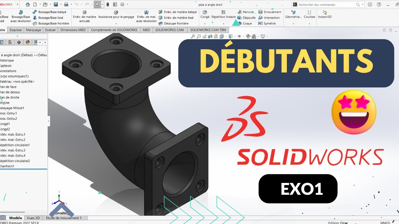 🔧 Créer un tuyau à angle droit sur SolidWorks | Tutoriel complet en ...