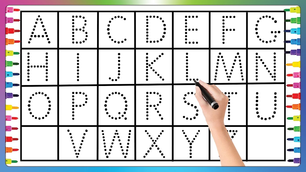 Learn to write the Alphabet from a to z | colouring ABCs line tracing # ...