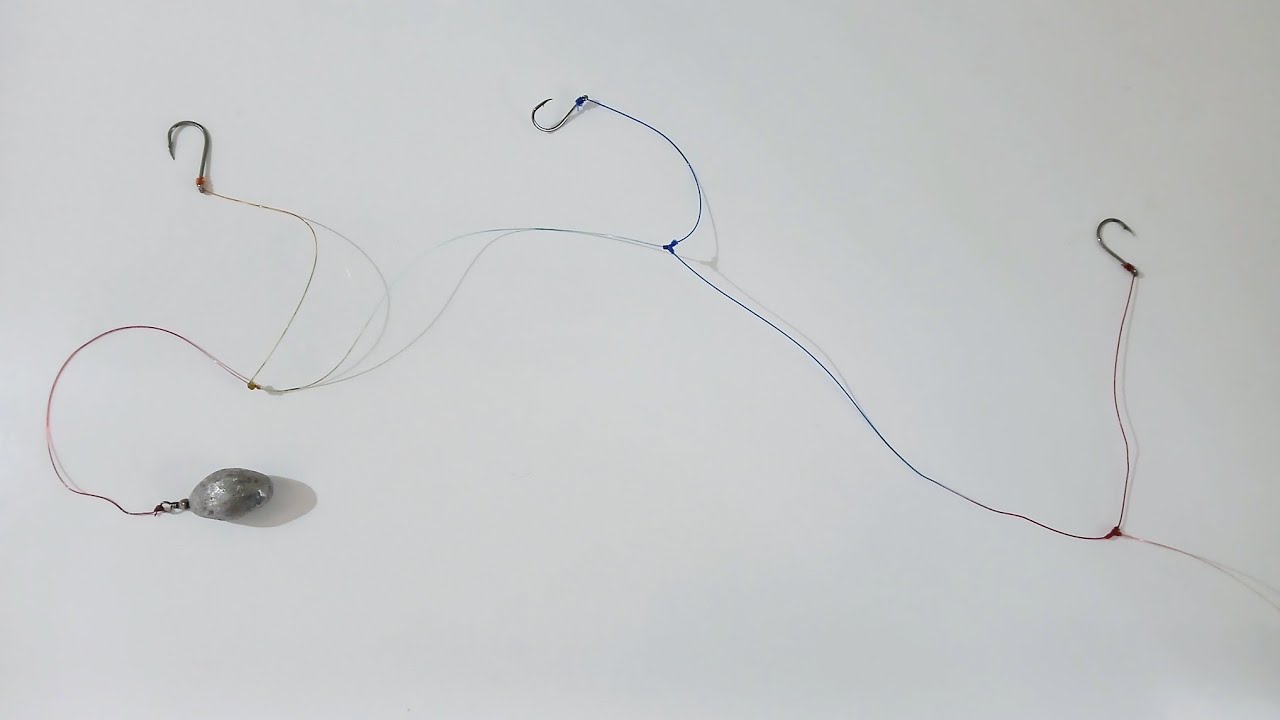 How to Tie No Tangle 3 Hook Fishing Line | fishing and tips - YouTube