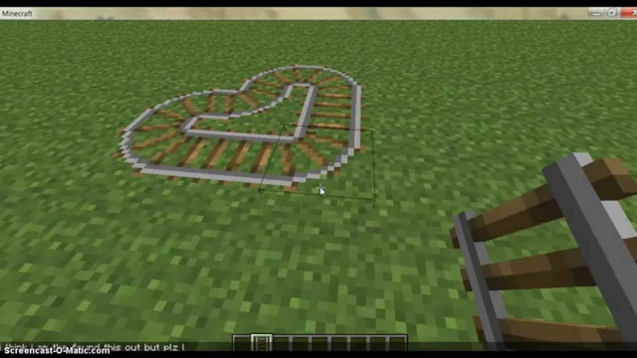 Minecraft : How To Make A Heart Shaped Rail - YouTube