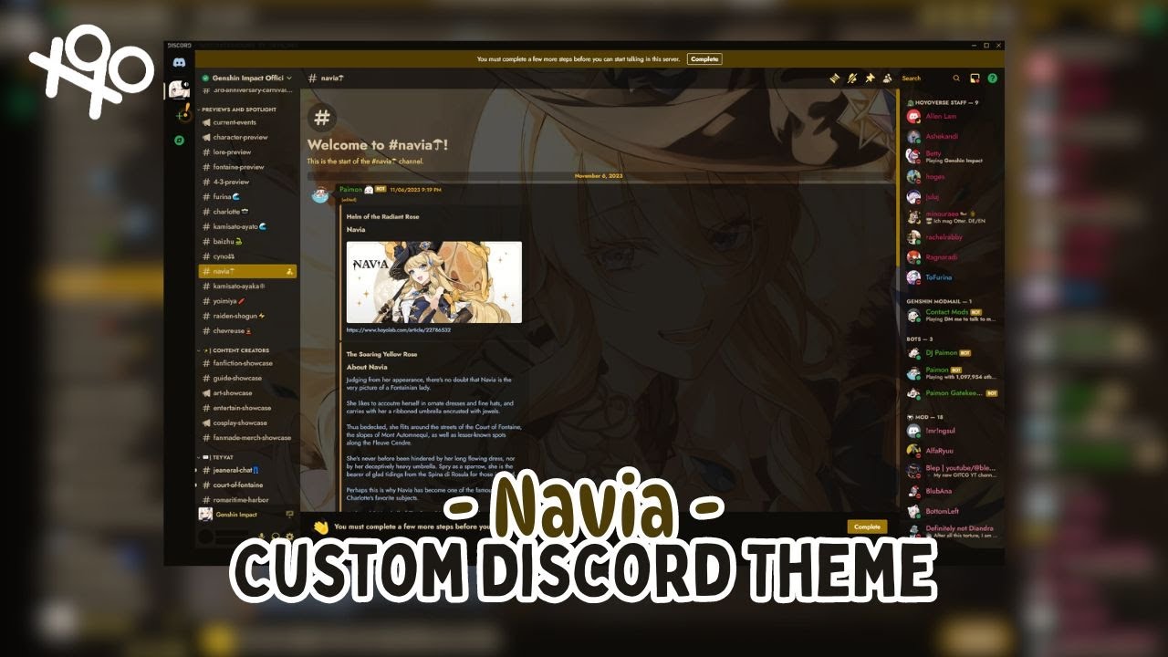 Navia ⊂ Custom Discord Theme! ⊃ ⁺˖ ⸝⸝ | xoxoxantzu - YouTube