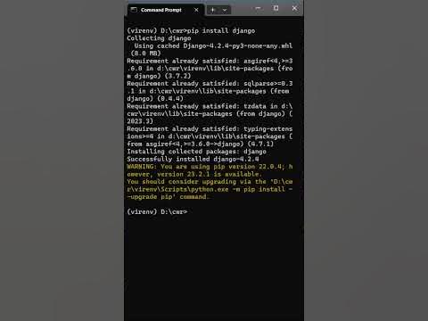 Effortless Django Installation Using Virtual Environment | Step-by-Step Guide #shorts - YouTube