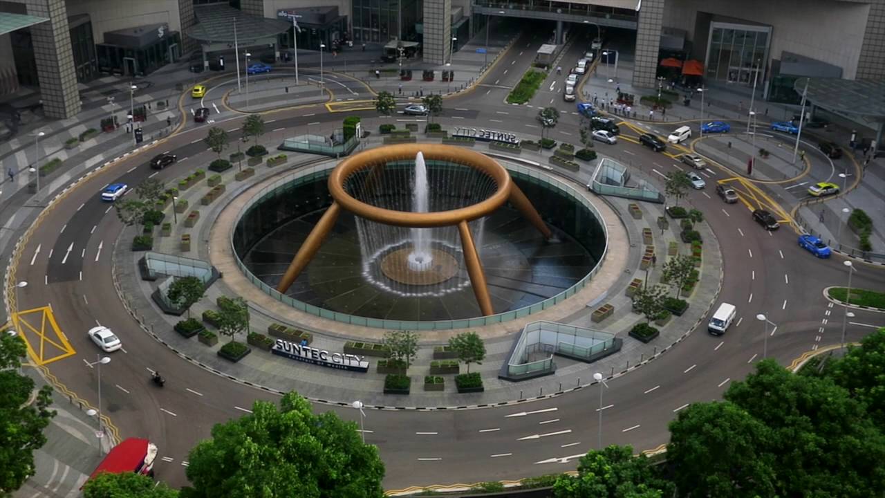 シンガポール 富の噴水 ラウンドアバウト Fountain of Wealth Singapore Roundabout - YouTube