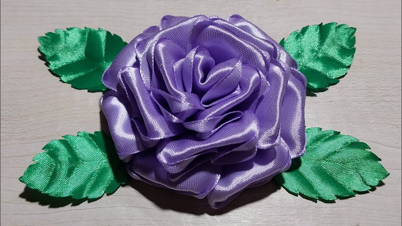 Whole Ribbon Rose - Ribbon Flowers - How to make an easy ribbon rose ...