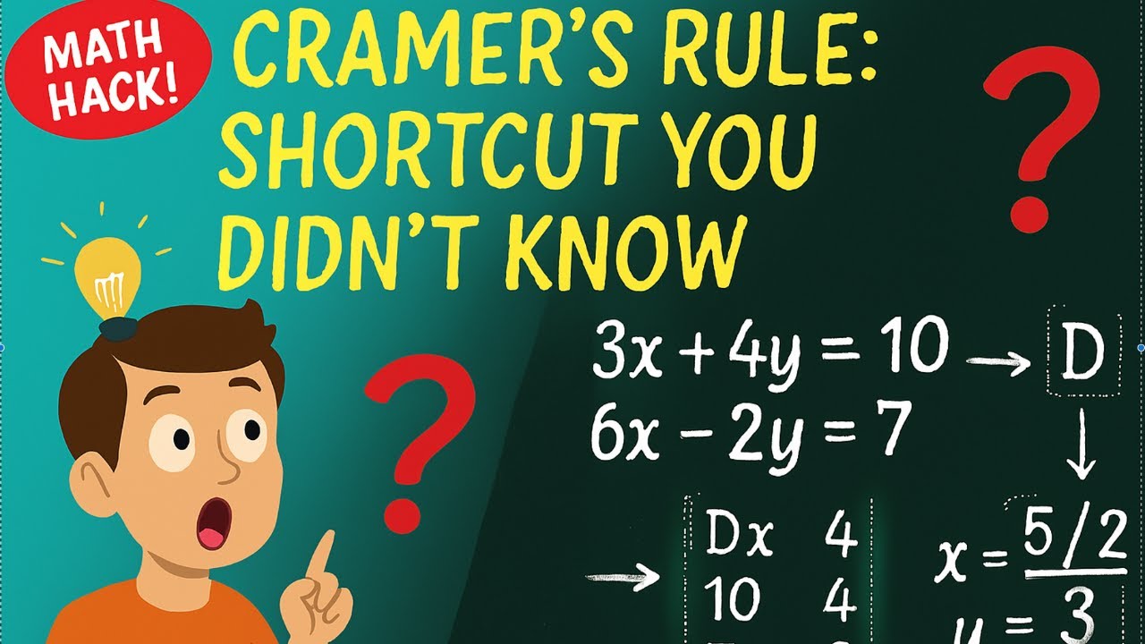 Cramer's Rule Unleashed: Mastering 2x2 Systems! - YouTube