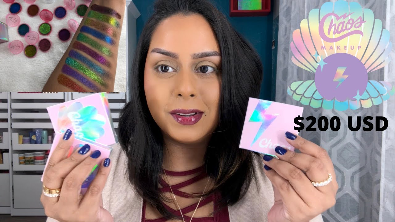 CHAOS MAKEUP MULTICHROME EYESHADOWS REVIEW | SWATCHES & DEMO - YouTube
