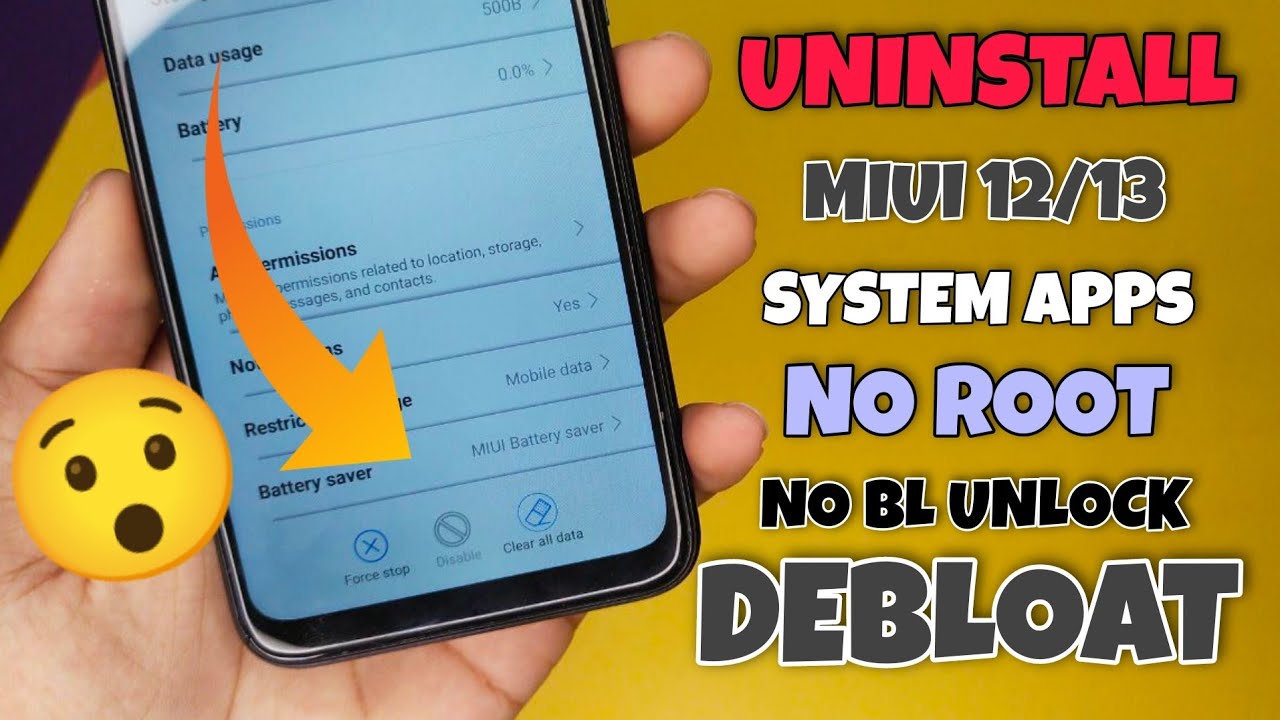 Uninstall Miui 12/13 System Apps No Root No Bootloader Unlock - Debloat ...