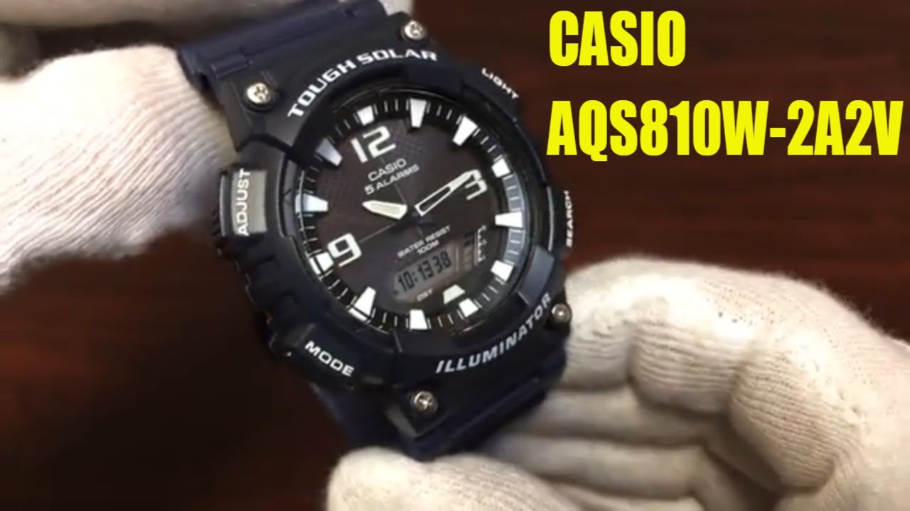 Unboxing Casio Blue Solar Power Sports Watch AQS810W-2A2V - YouTube