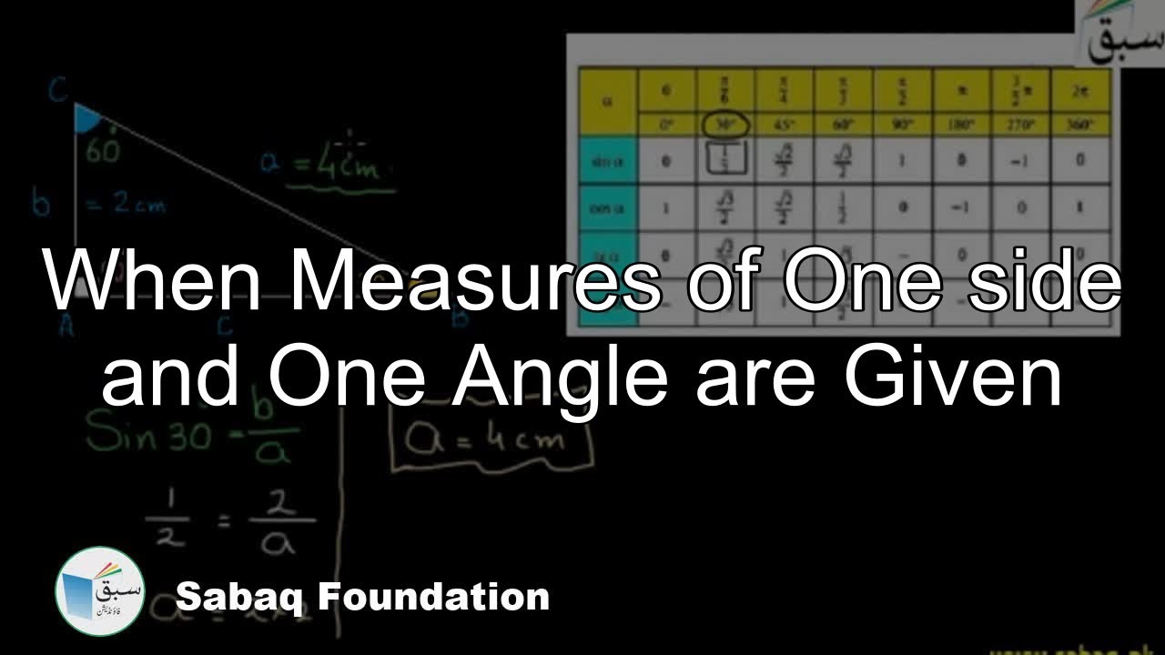 When Measures of One side and One Angle are Given, Math Lecture | Sabaq ...