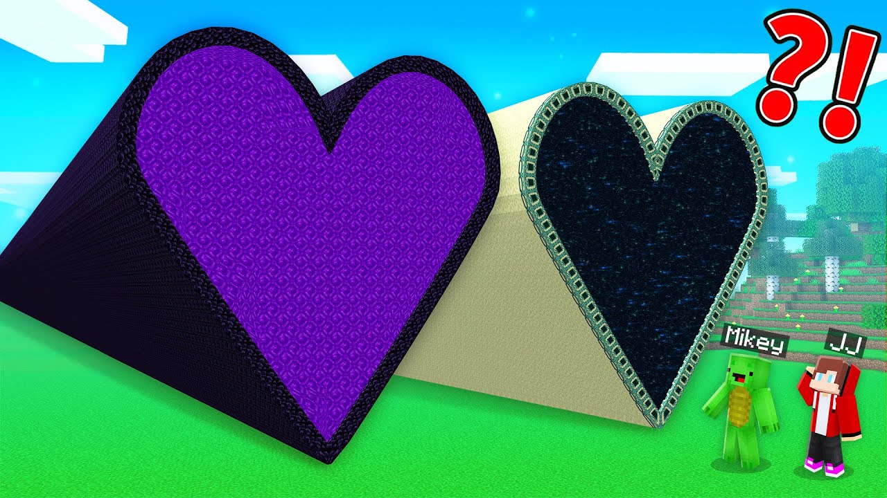 JJ and Mikey Found LONGEST HEART PORTAL : NETHER vs END in Minecraft Maizen! - YouTube