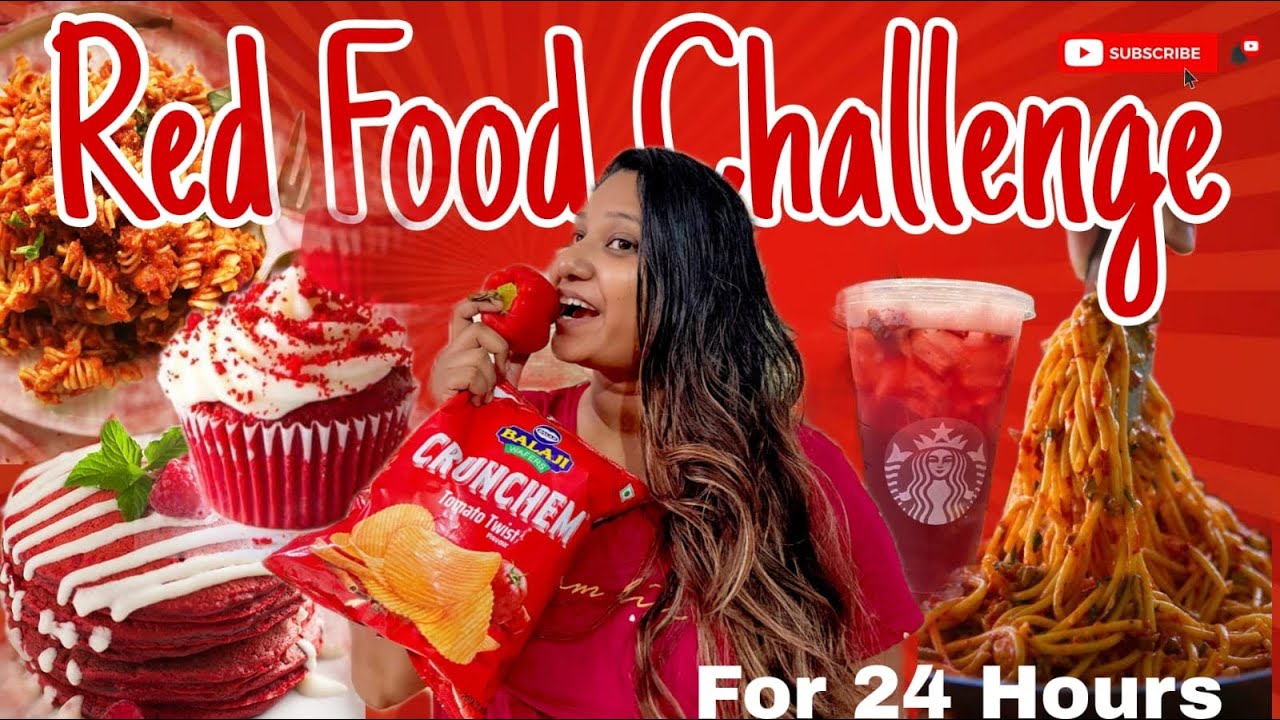 “24 Hour Red food Challenge – Goan Edition! (Only Red Food ALL Day!)” # ...