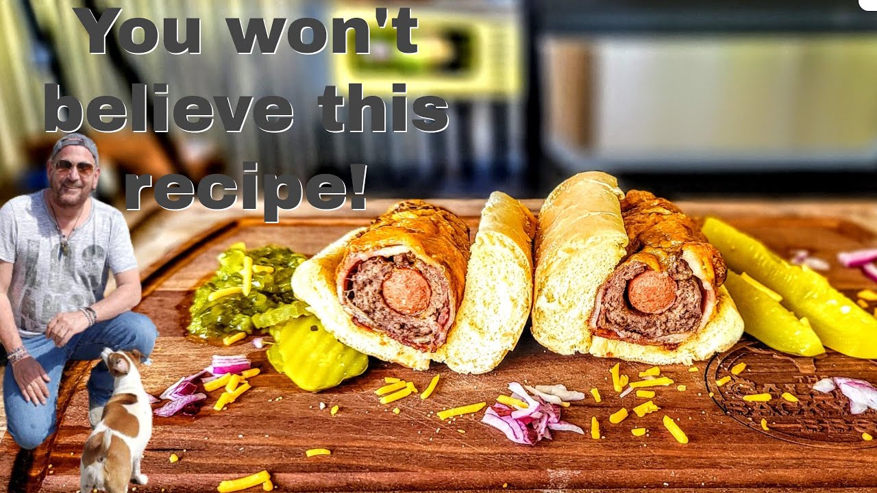 You Won't Believe This Burger | Burger stuffed hot dog recipe, WITH ...