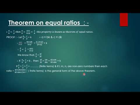 Theorem on Equal Ratios - YouTube