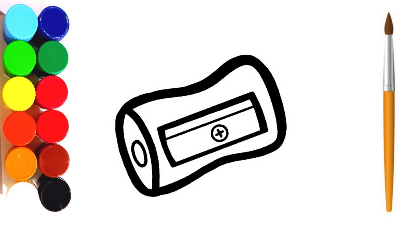 How to Draw a Sharpener For Kids Step by Step and Coloring | Sharpener ...