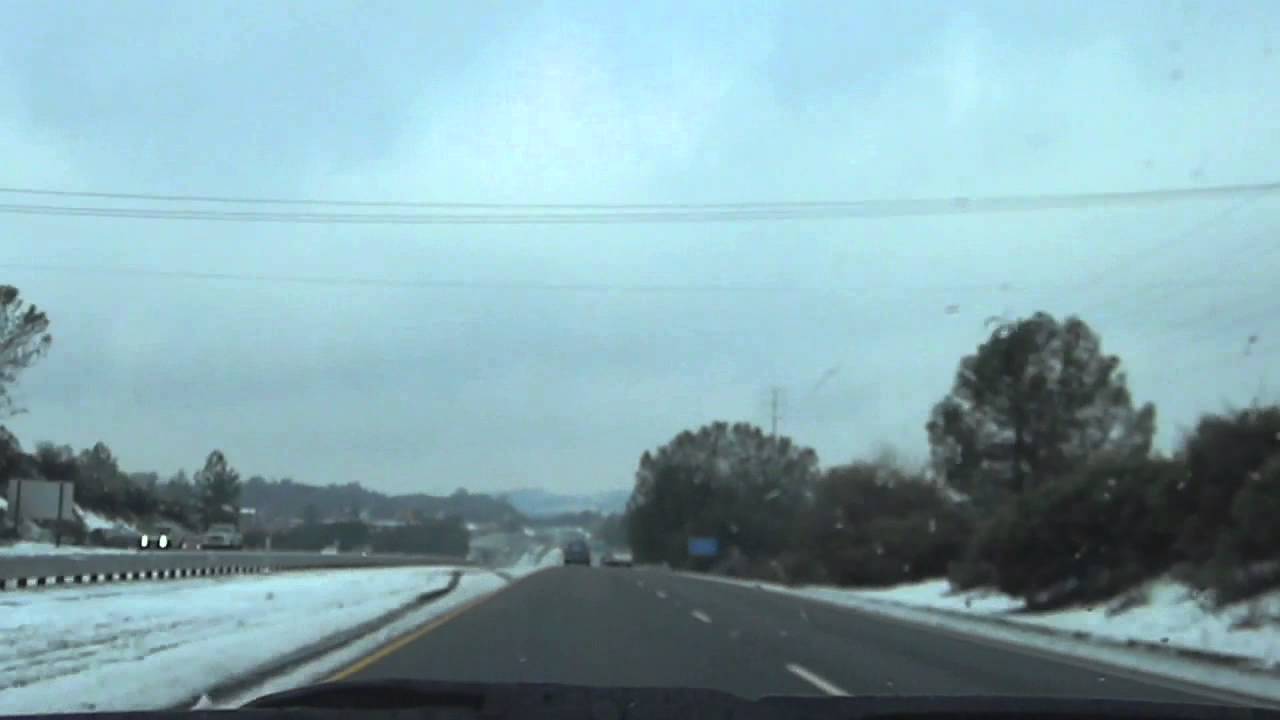 Placerville CA to Folsom CA in the Snow on HWY 50 - YouTube