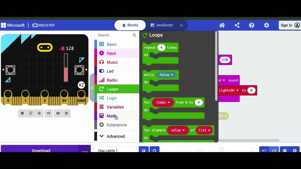 Membuat Proyek Clap Lights dengan MakeCode untuk micro:bit - YouTube