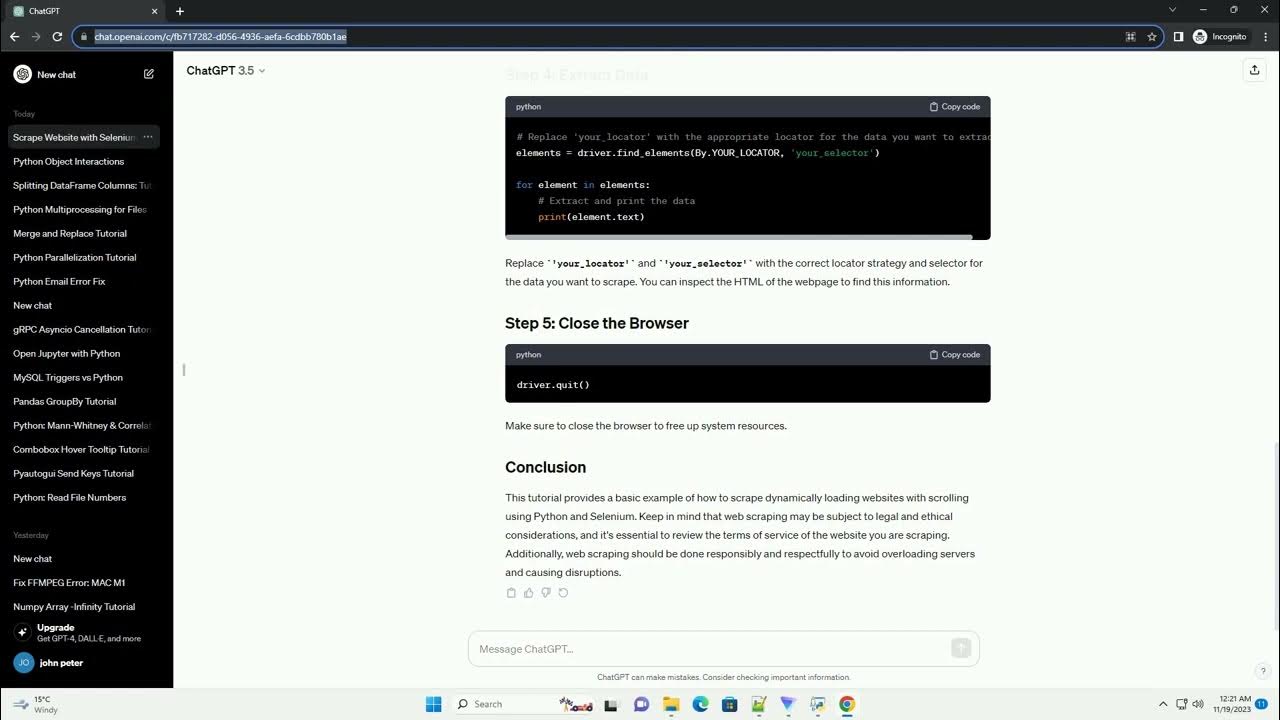 How do I scrape dynamically loading website with scrolling using python Selenium - YouTube
