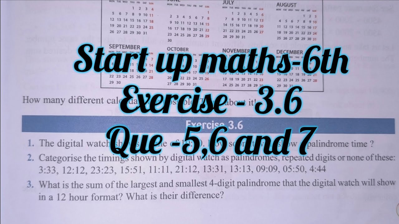 Viva education start up mathematics class 6 ex 3.6| start up maths ex ...