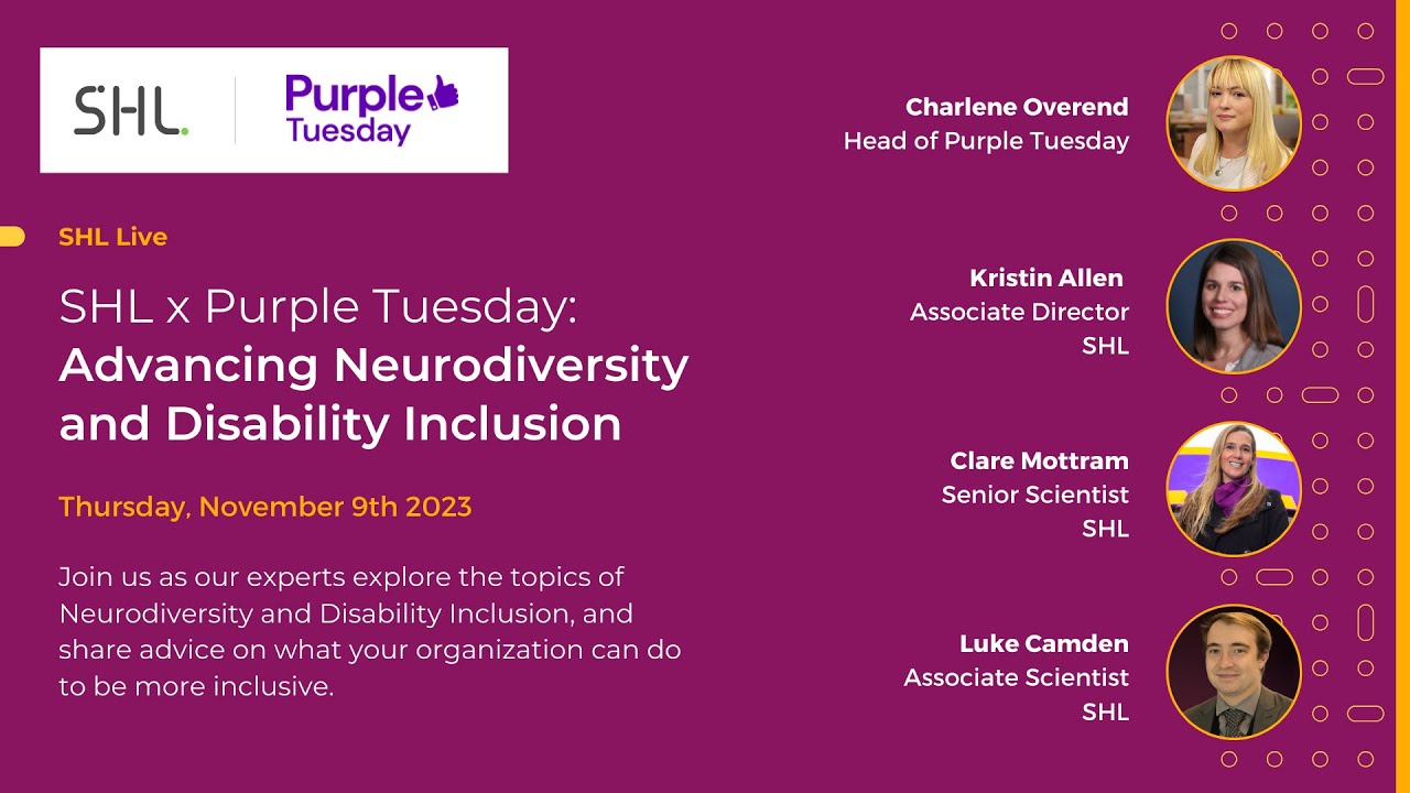 SHL x Purple Tuesday Live | Advancing Neurodiversity and Disability ...