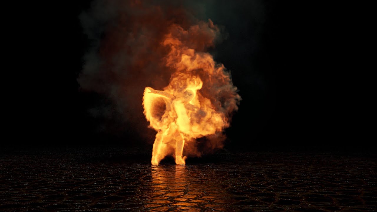 Man on fire Turbulence FD and Octane Render - YouTube