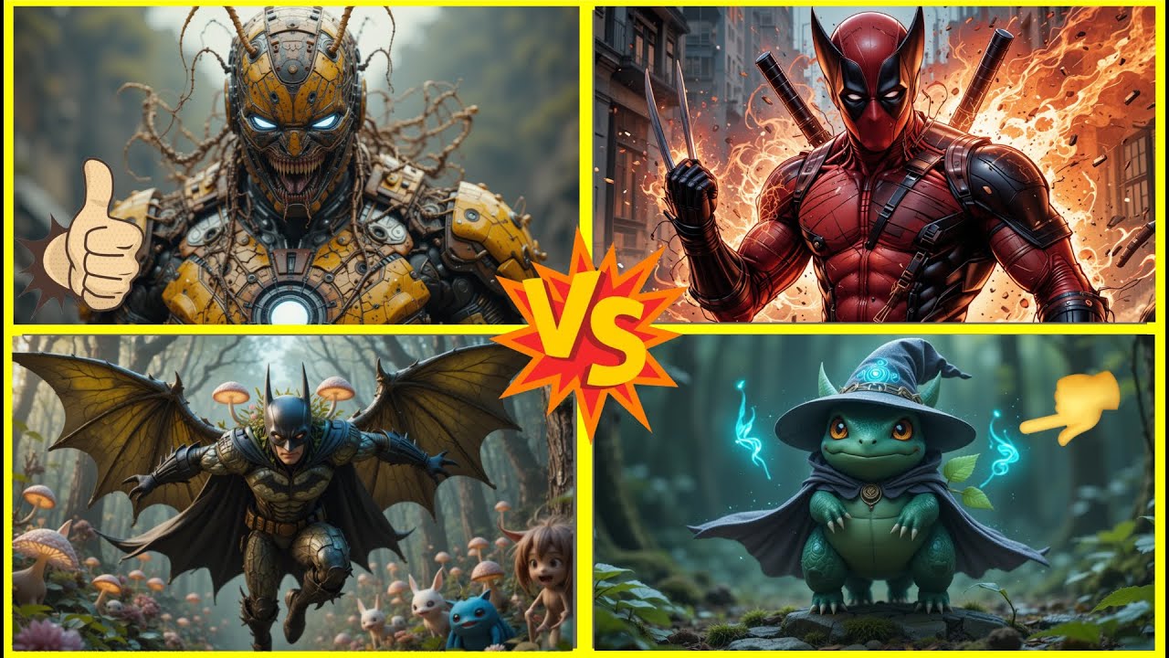 Monsters | Iron Man 🆚 Deadpool | Bulbasaur 🆚 Batman Funny Challenge ...