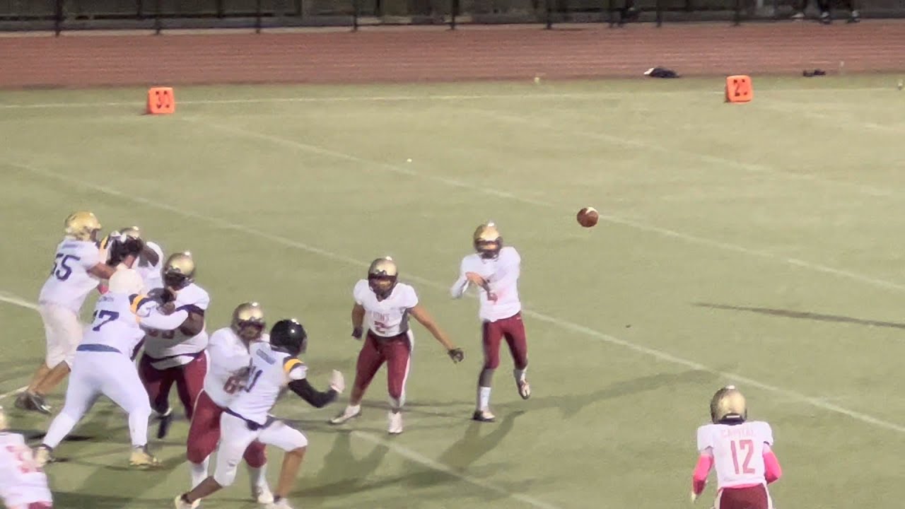 Varsity football QB #4 Mello capital prep Harlem vs VA - YouTube