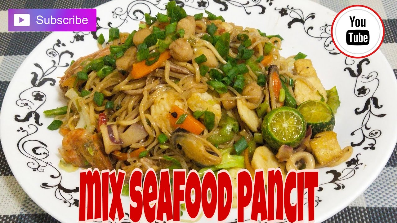 CANTON BIHON GUISADO WITH MIX SEAFOOD - YouTube