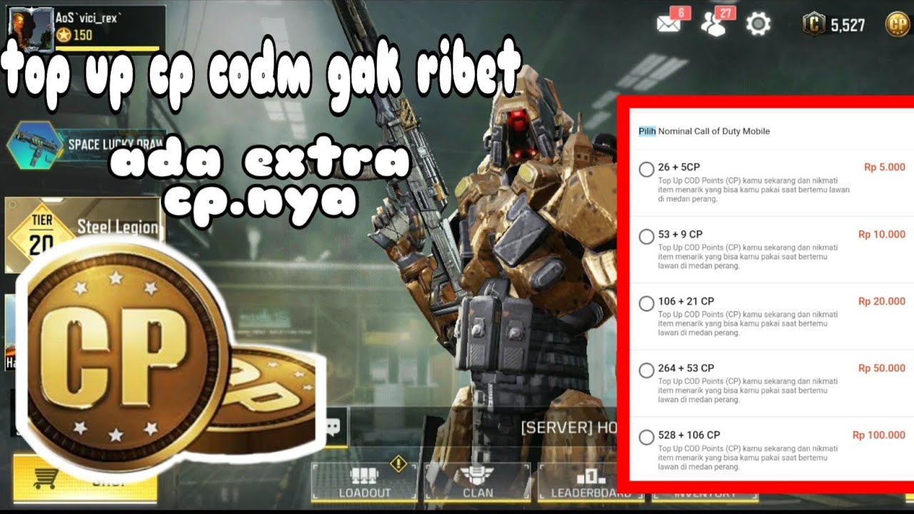 cara top up cp call of duty mobile di shopee - YouTube