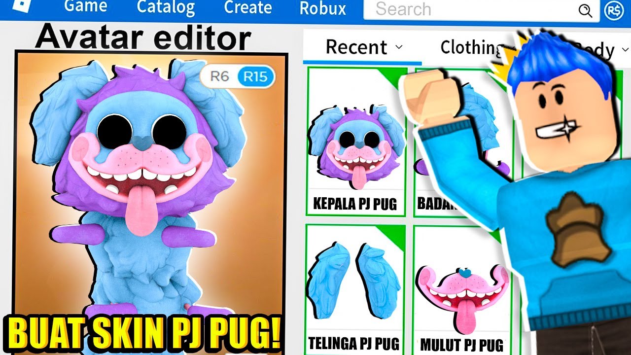 LUCU BANGET AKU BUAT SKIN PJ PUG A PILLAR DI ROBLOX MENGGUNAKAN AKUN ...