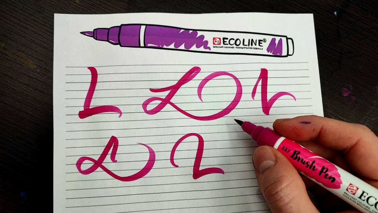 How to write Modern Calligraphy with Ecoline Brush Pen | Hand Lettering ...