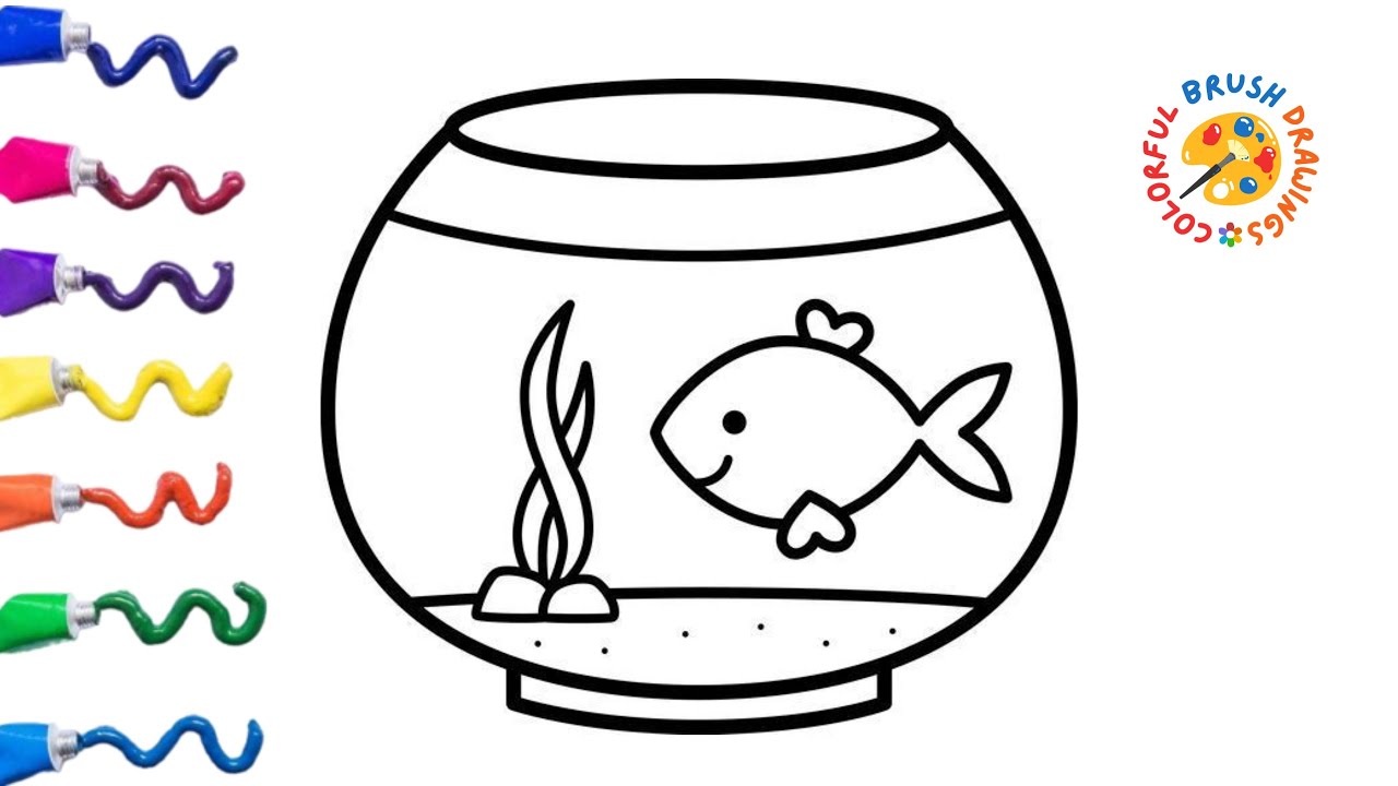 little red fish coloring pages | drawing and coloring cute red fish | # ...