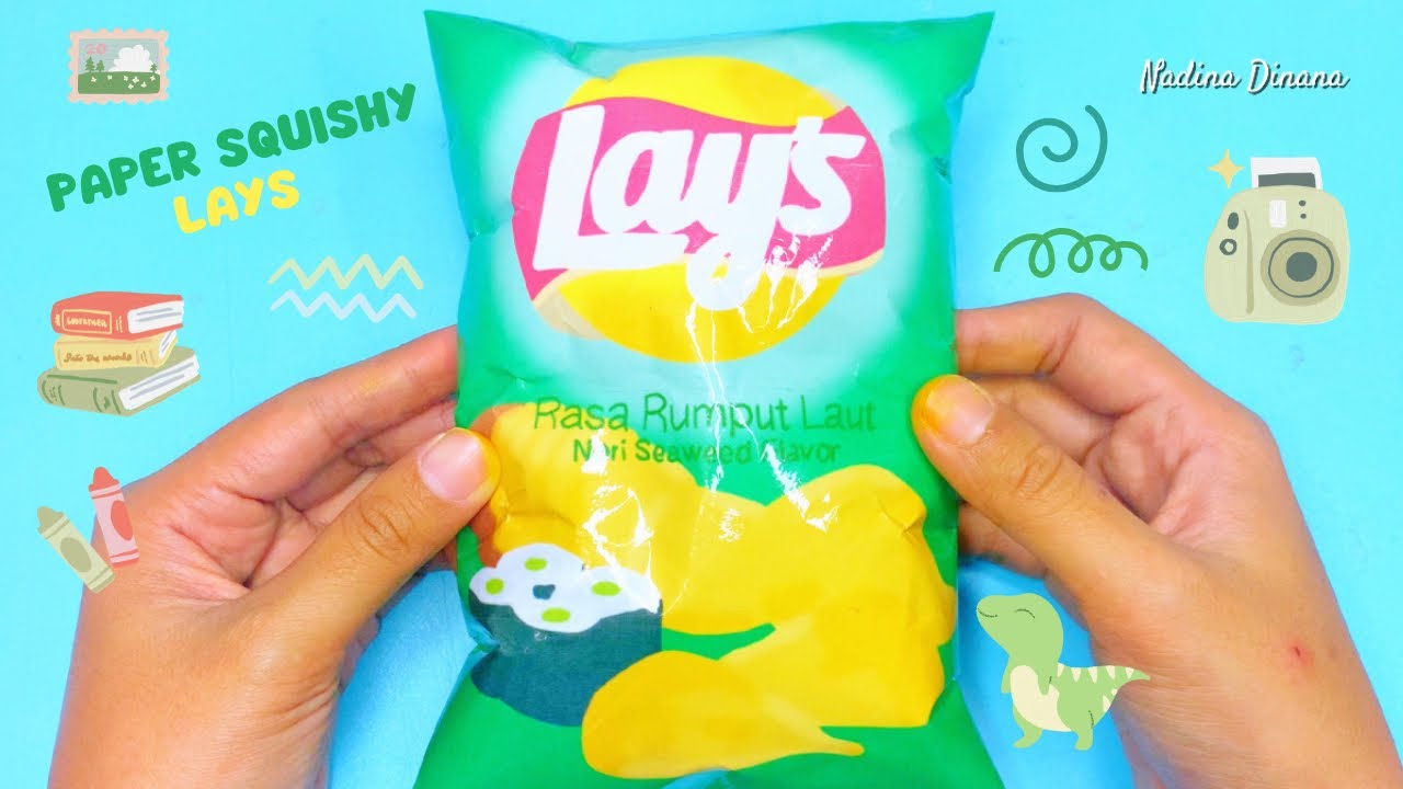 CARAKU MENGGAMBAR DAN MEMBUAT PAPER SQUISHY LAYS RUMPUT LAUT - YouTube