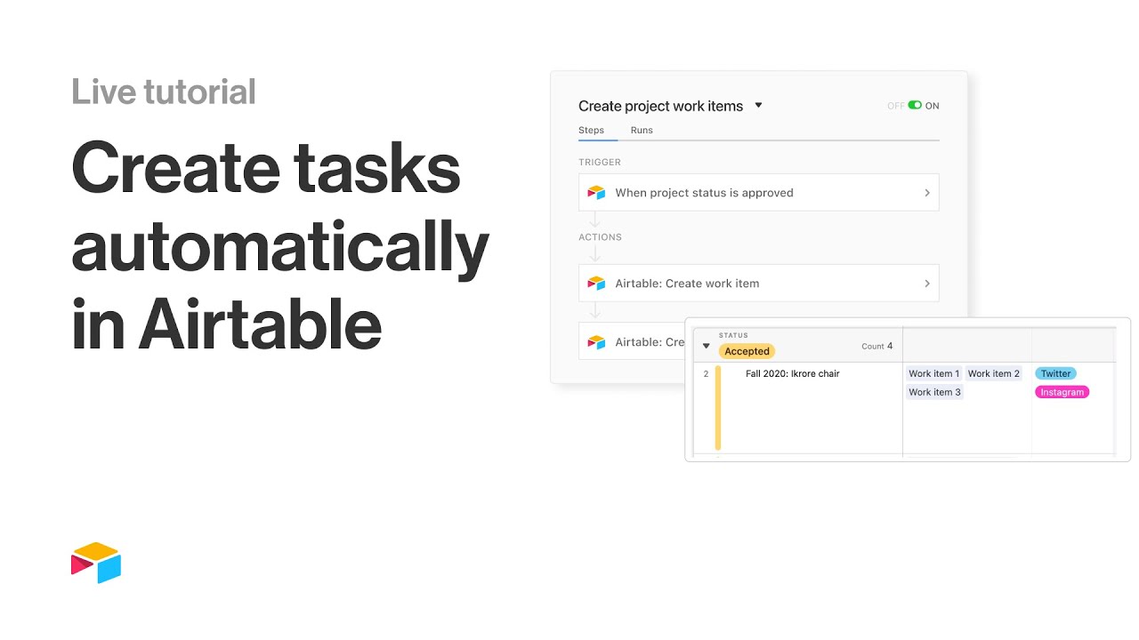 How To Create Tasks Automatically In Airtable Live Tutorial Youtube
