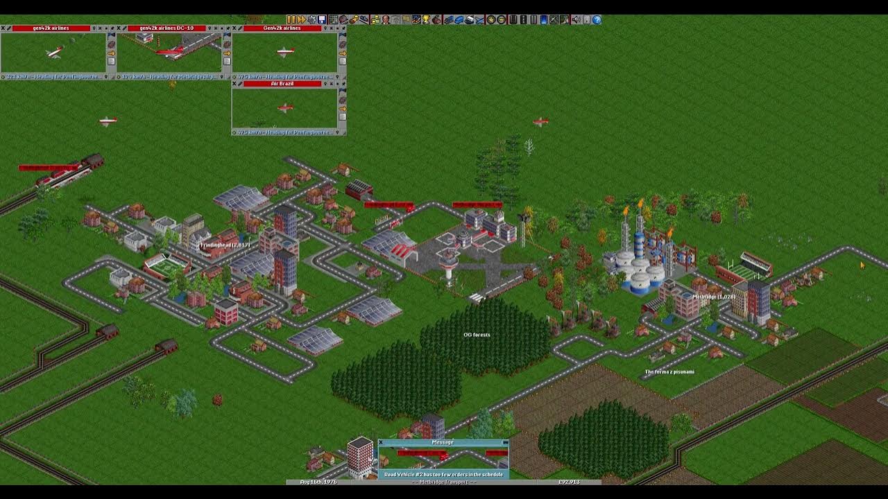 OpenTTD planes landing at the airport - YouTube