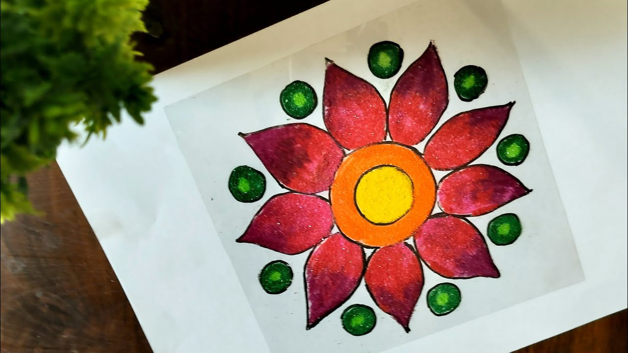 how to make readymade rangoli |Handmade rangoli patch|readymade rangoli ...