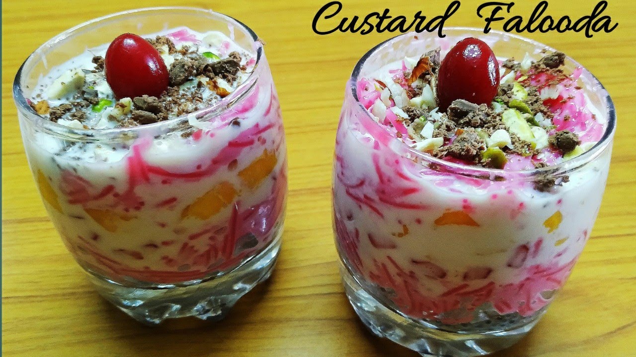 Custard Falooda | Semiya Custard Falooda Recipe in Tamil | Yummy ...