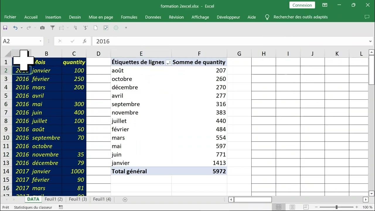 EXCEL TUTORIEL calculer la moyenne max min somme avec des tableaux ...