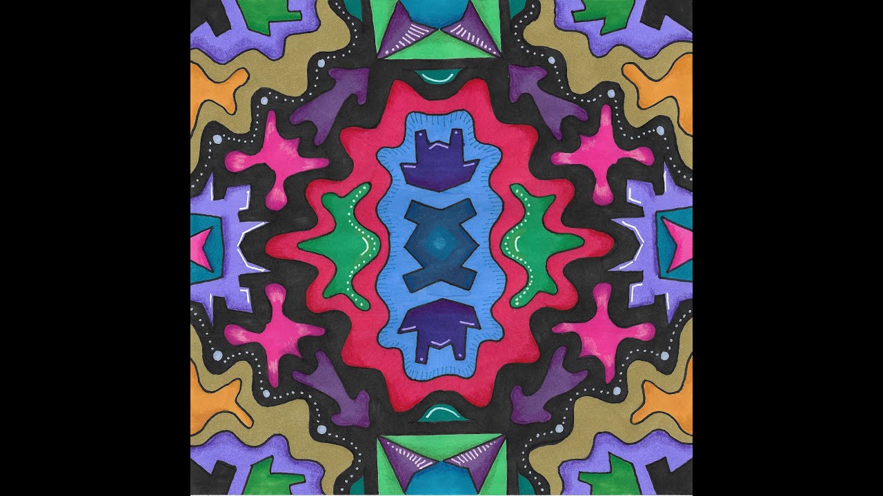 How to draw a Radial design - square - YouTube