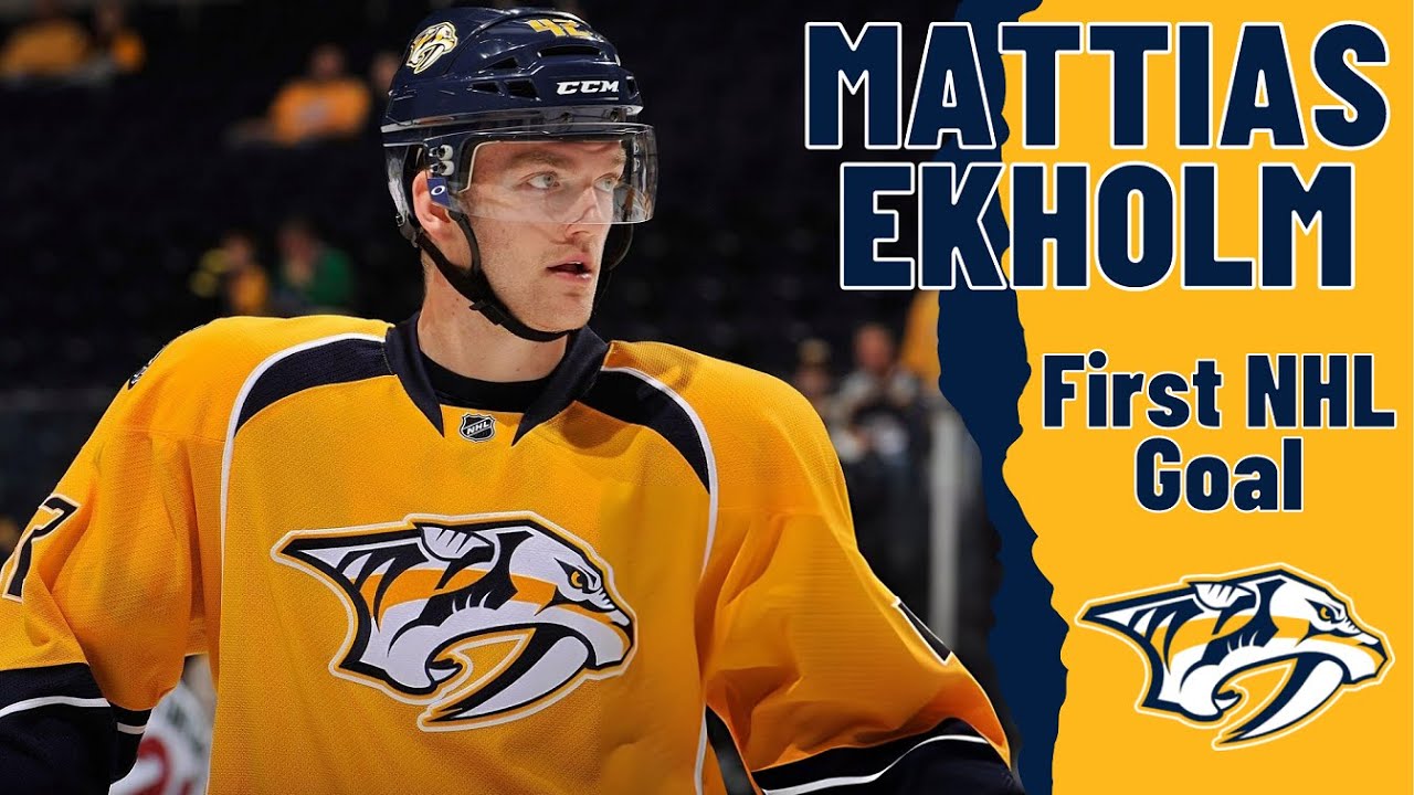 Mattias Ekholm #42 (Nashville Predators) first NHL goal Jan 7, 2014 ...