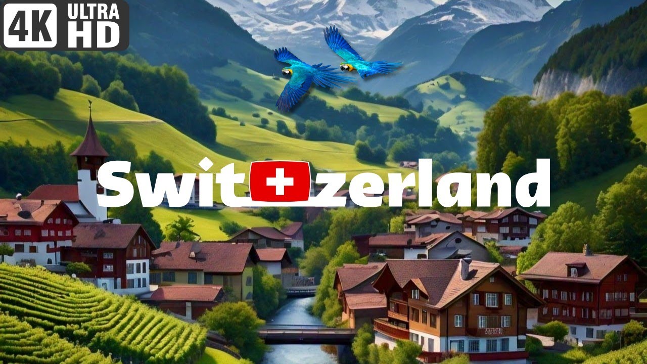 4K HD Flying over Switzerland Beautiful scenery with beautiful music ...
