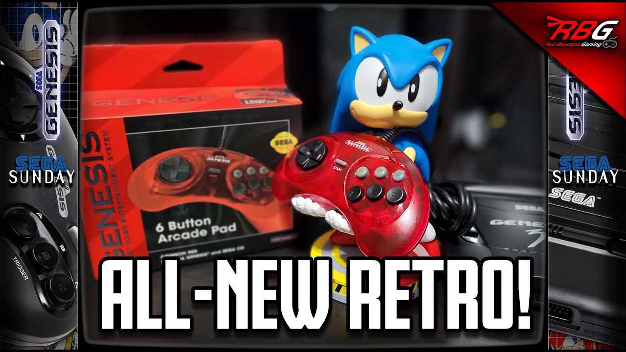 Sega Genesis Red Retro-Bit 6 Button Controller - Modern Retro ...