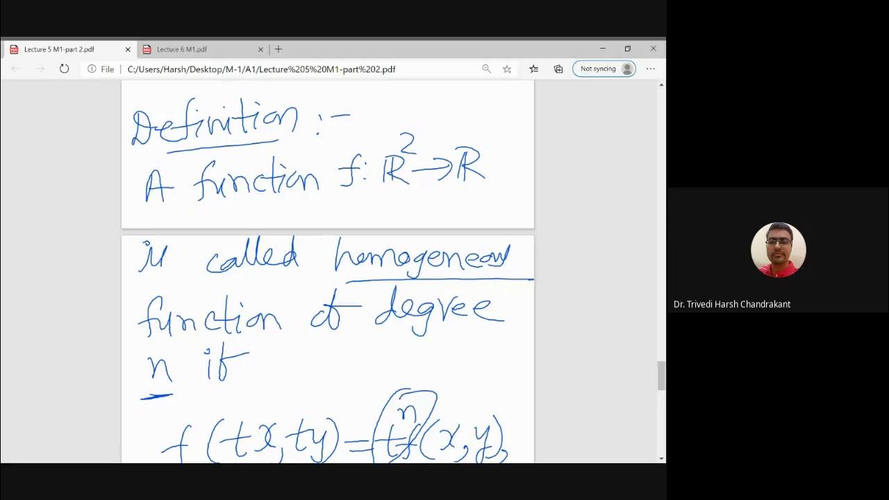 Lecture 6: Limit of functions of two variables using sequences - YouTube