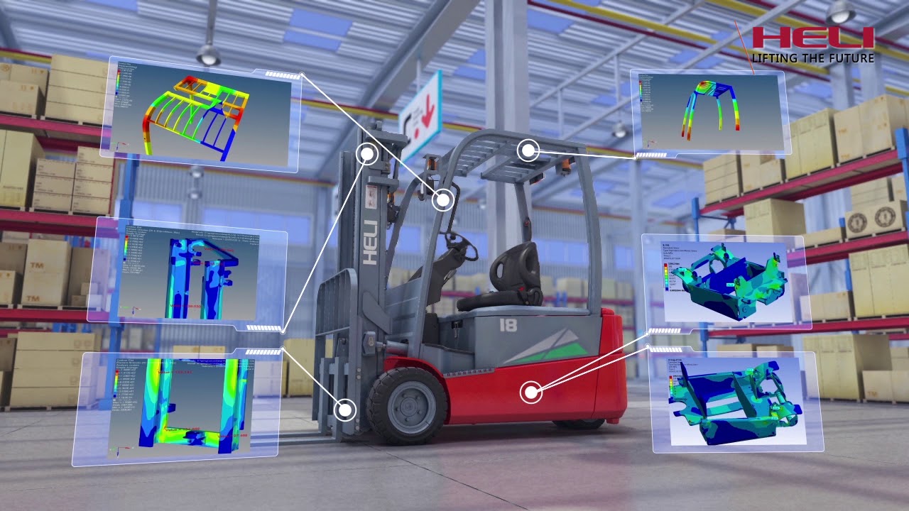 HELI G series 1-2ton 3 wheels electric forklift - YouTube
