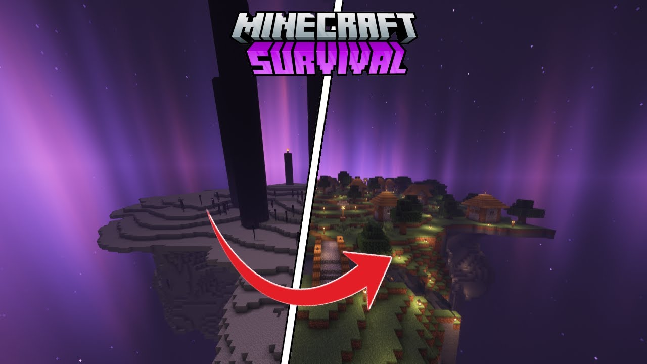 WE Transformed The END Into An OVERWORLD Village | Minecraft Survival ...
