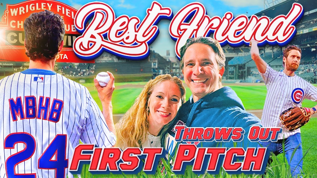 Friend Throws Out First Pitch At Cubs Game - YouTube