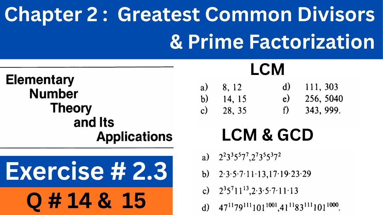 Number Theory | Ex 2.3 Q14 & 15 | LCM & GCD | Least Common Multiple and ...