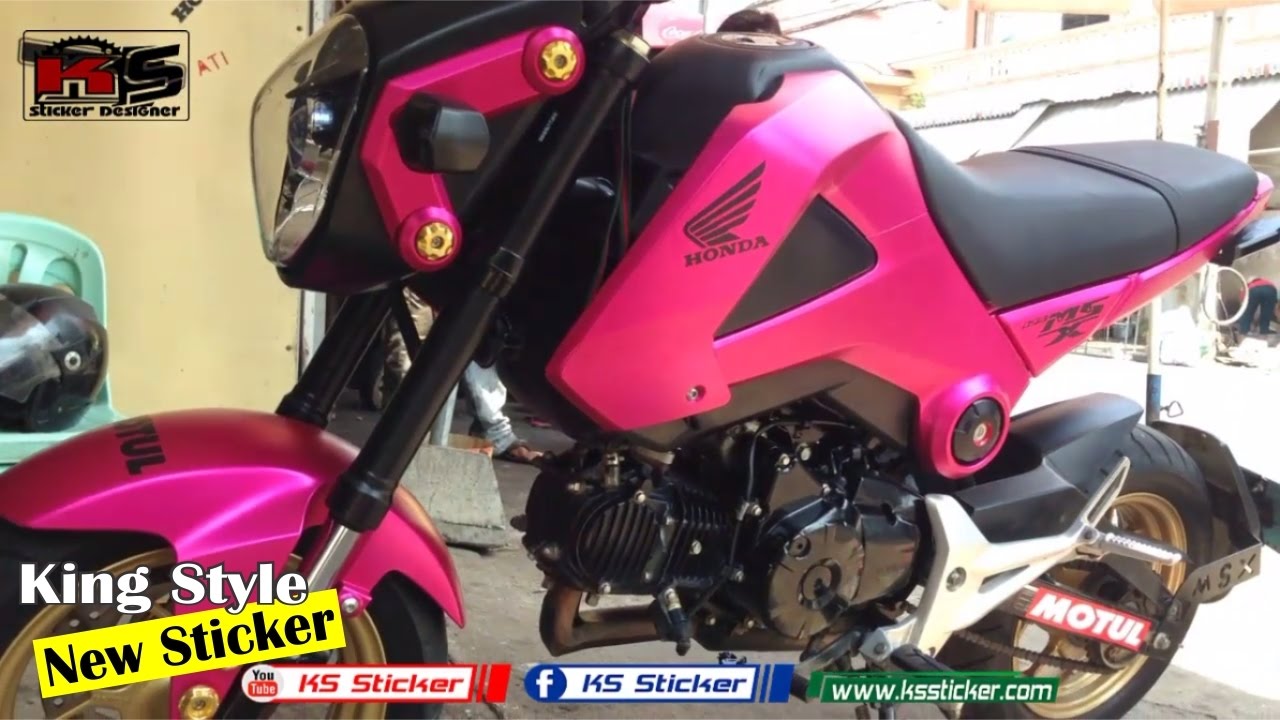 Full Wrapping Sticker Pink color - HONDA MSX 125 - YouTube
